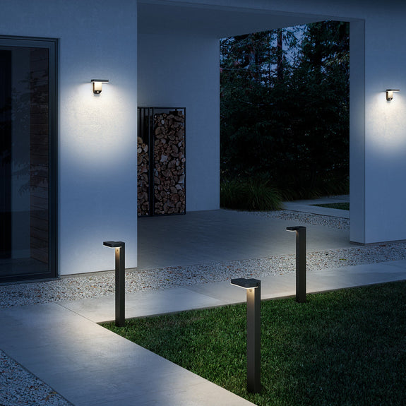 Nordlux Rica Round LED Outdoor Solar Wall Light - Black – Lampsy