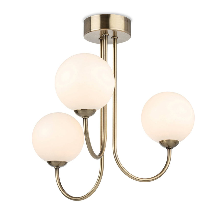 Bodel 3 Light Frosted Glass Globe Ceiling Light Lampsy