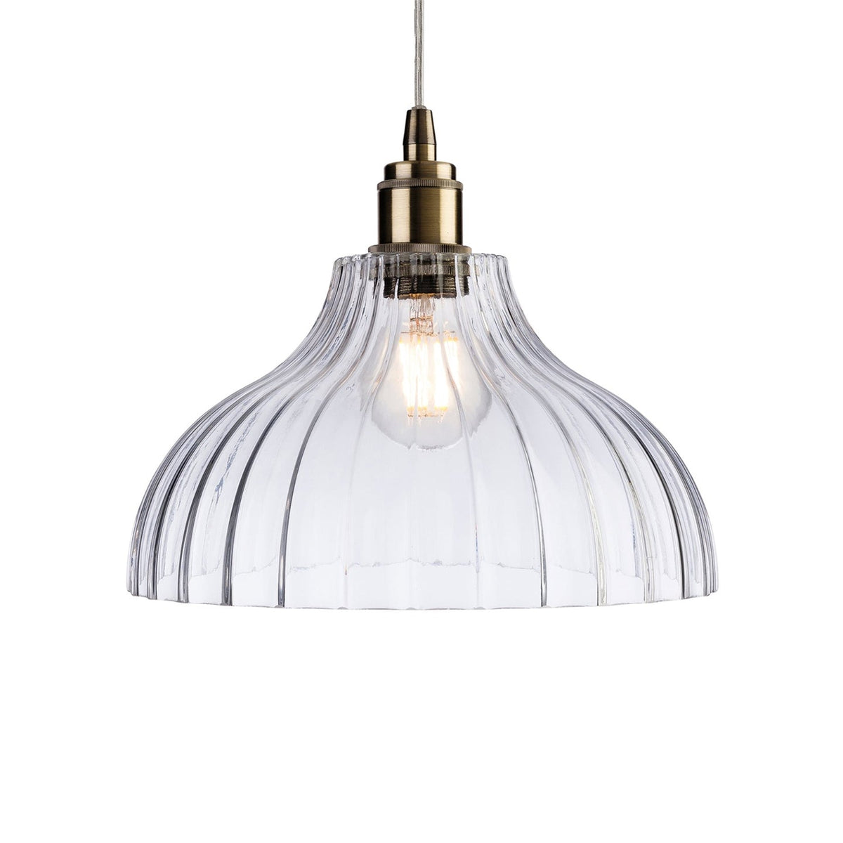 Emlyn Fluted Glass Pendant Light – Lampsy
