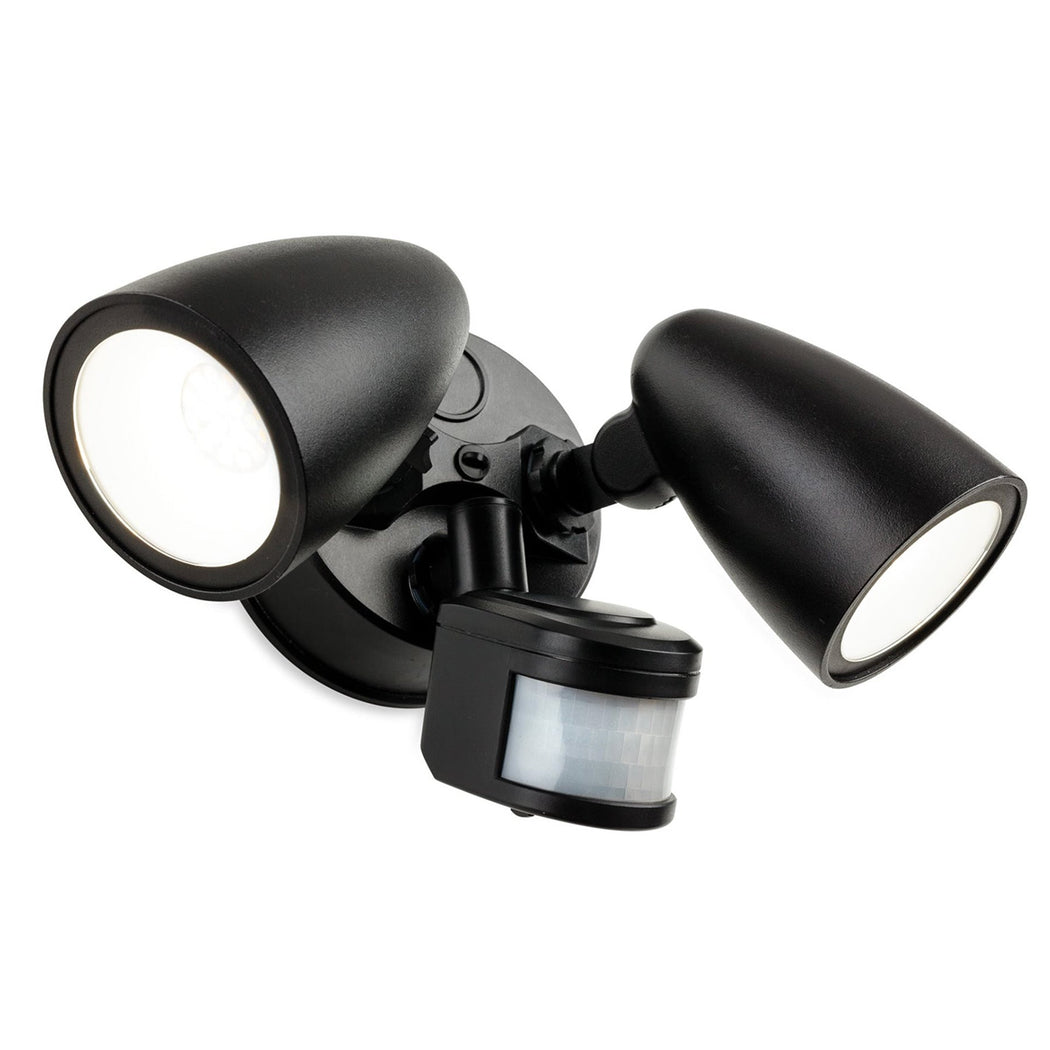Nero Twin Resin Outdoor Security LED Spot Flood Light with PIR Sensor ...