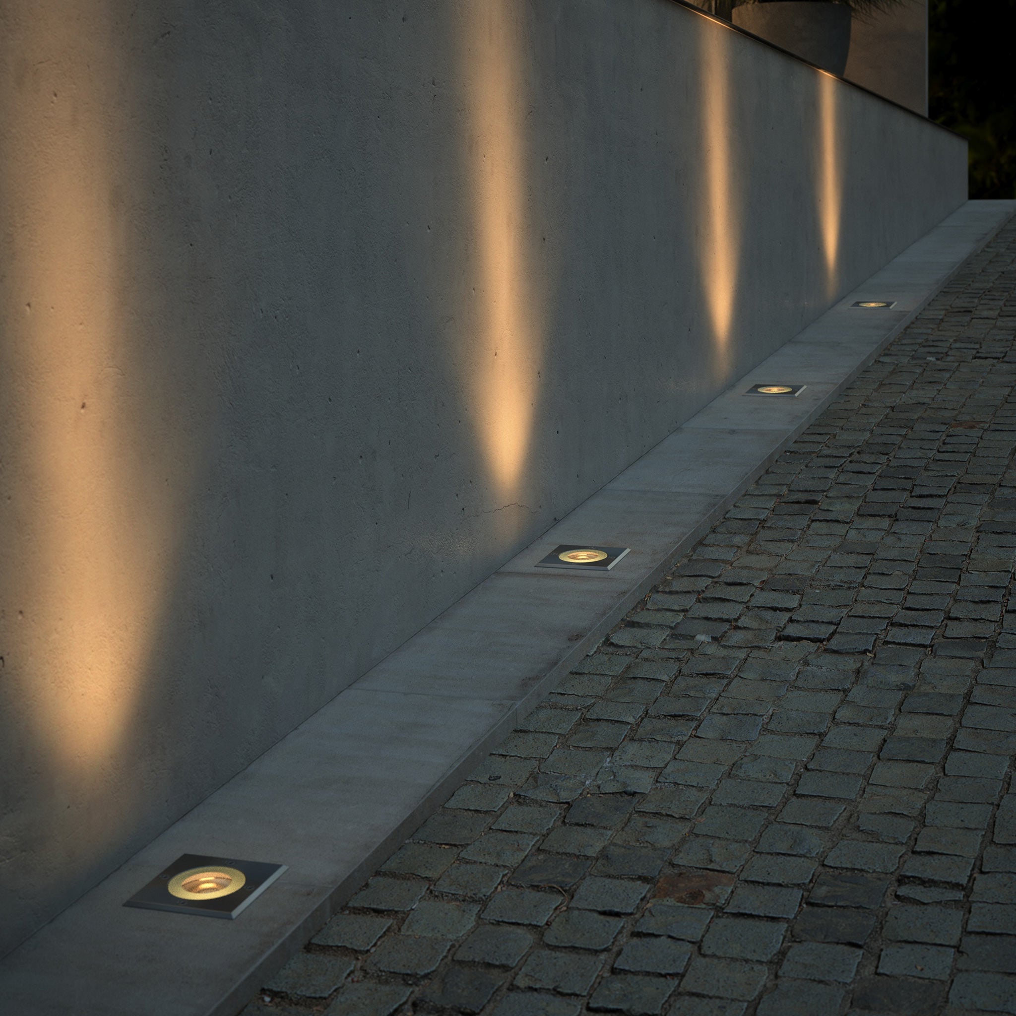 Nordlux Andor Square Recessed Ground Light - Stainless Steel – Lampsy
